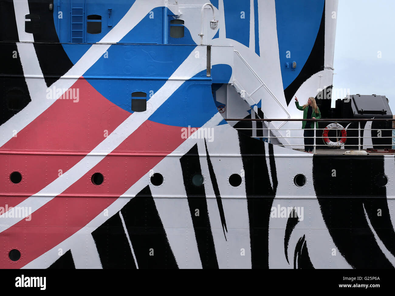 Artist Ciara Phillips aboard MV Fingal, during a photo call to unveil ...