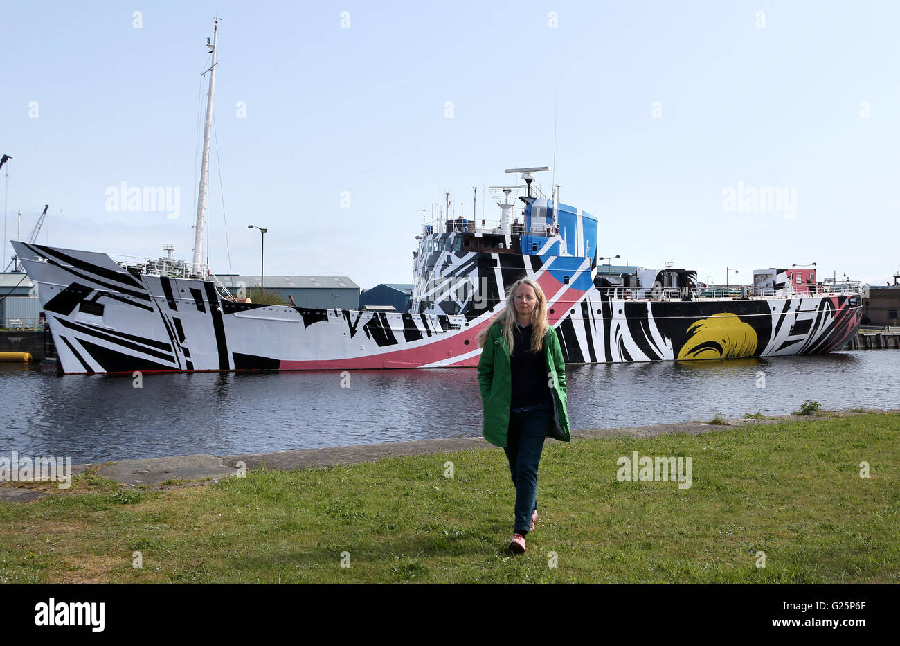 Artist Ciara Phillips with MV Fingal, during a photo call to unveil her ...
