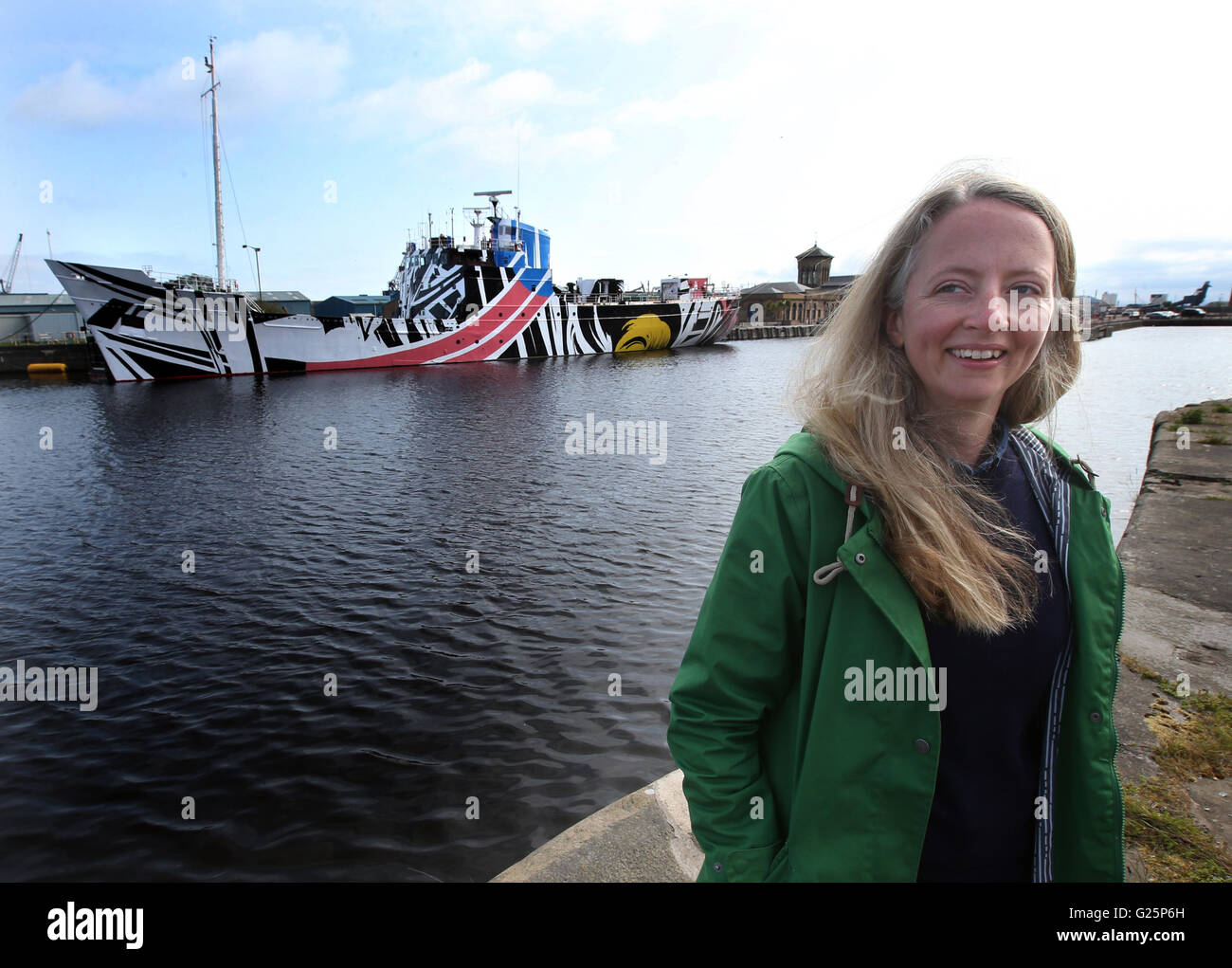 Artist Ciara Phillips with MV Fingal, during a photo call to unveil her ...