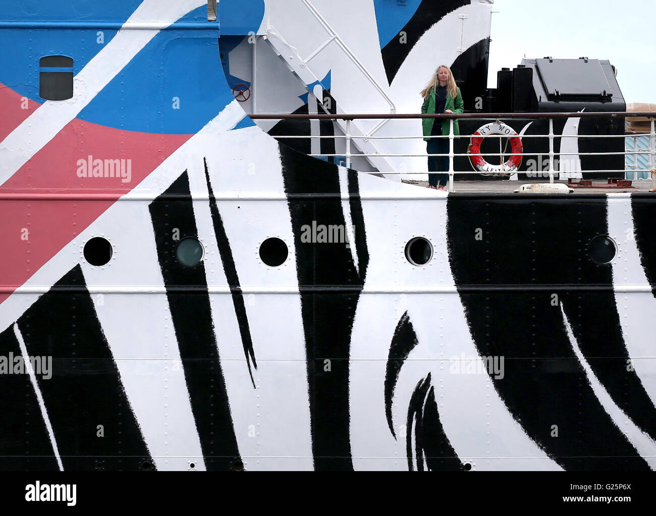 Artist Ciara Phillips aboard MV Fingal, during a photo call to unveil ...