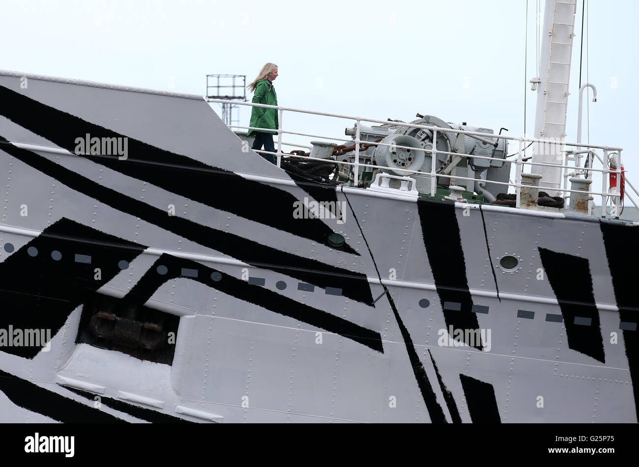Artist Ciara Phillips aboard MV Fingal, during a photo call to unveil ...