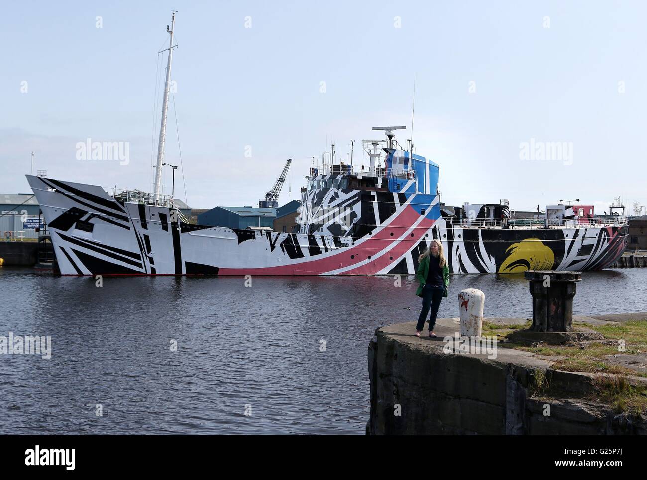 Artist Ciara Phillips with MV Fingal, during a photo call to unveil her ...