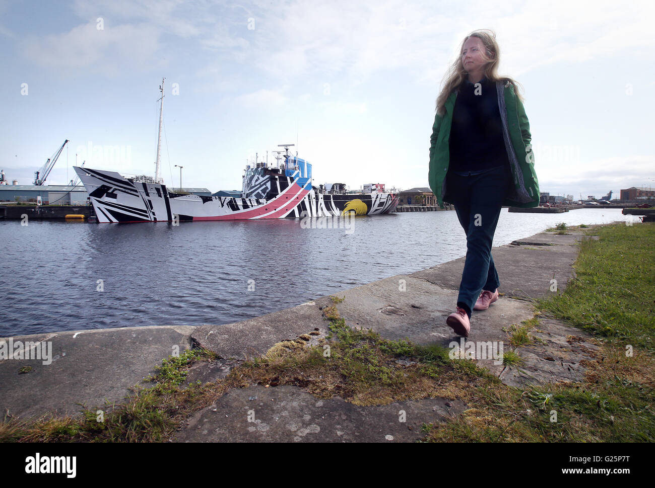 Artist Ciara Phillips with MV Fingal, during a photo call to unveil her ...