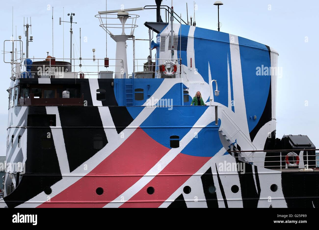 Artist Ciara Phillips aboard MV Fingal, during a photo call to unveil ...