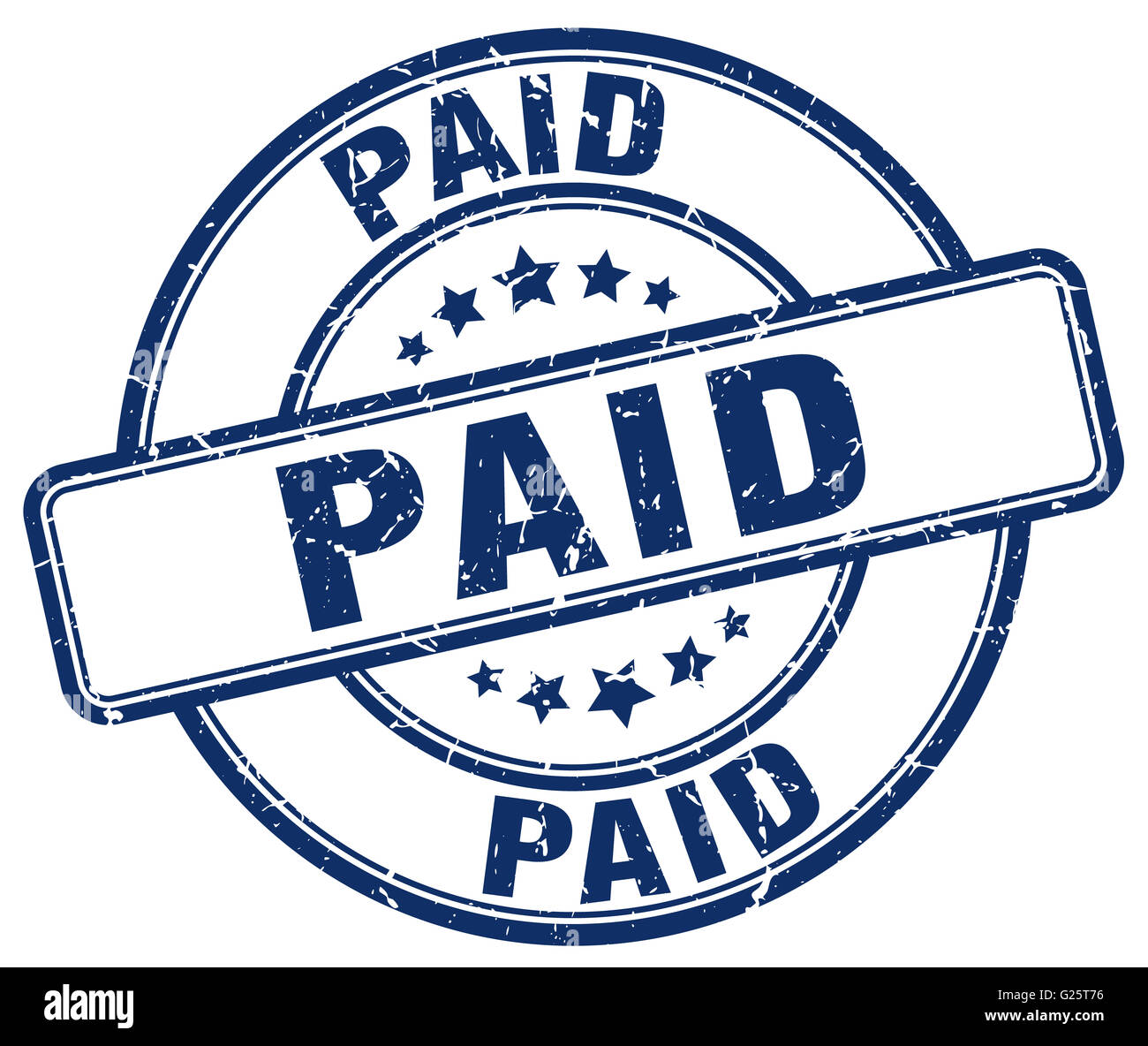 paid blue grunge round vintage rubber stamp Stock Photo - Alamy