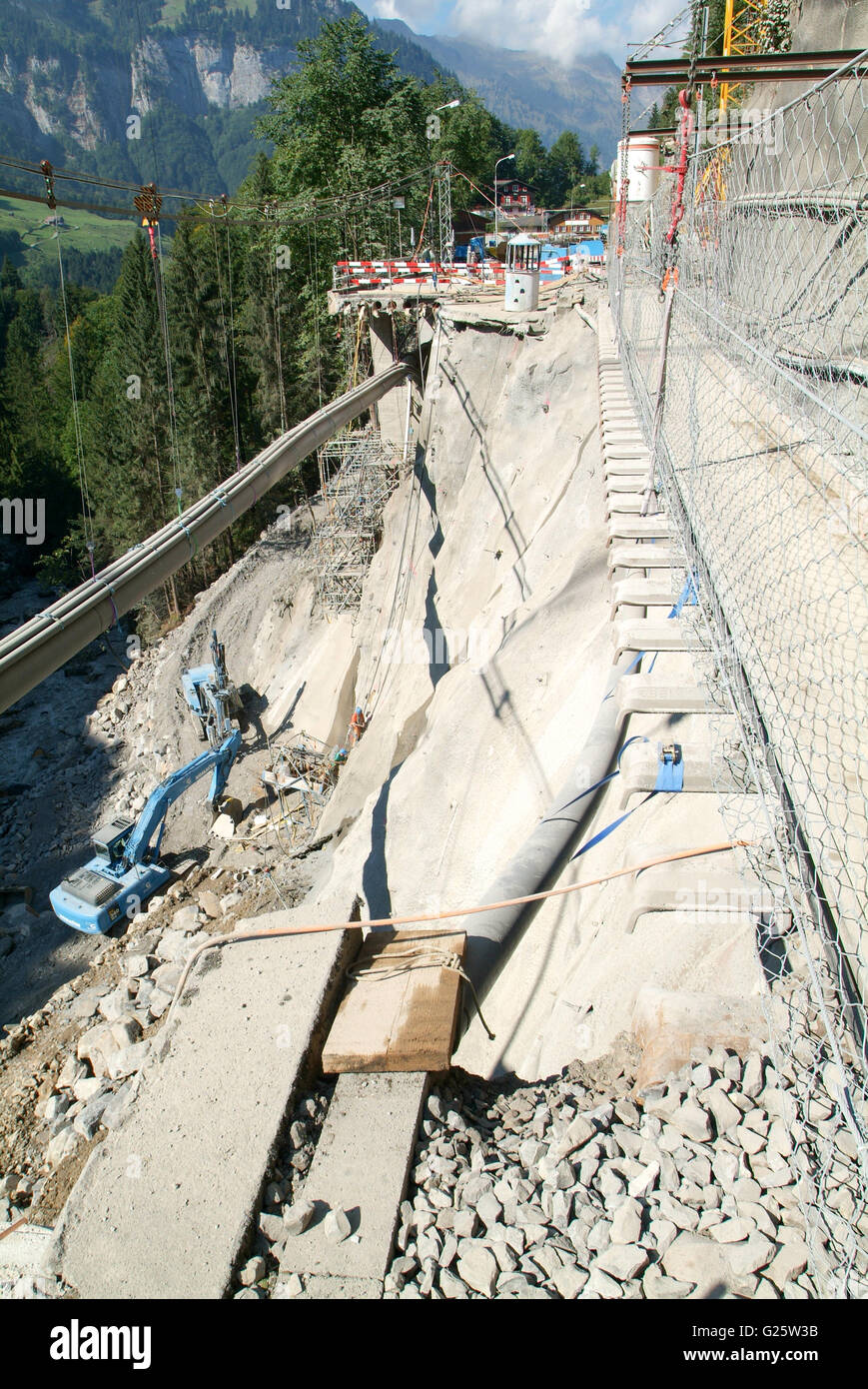 Road collapsed at Engelberg on the Swiss alps Stock Photo - Alamy