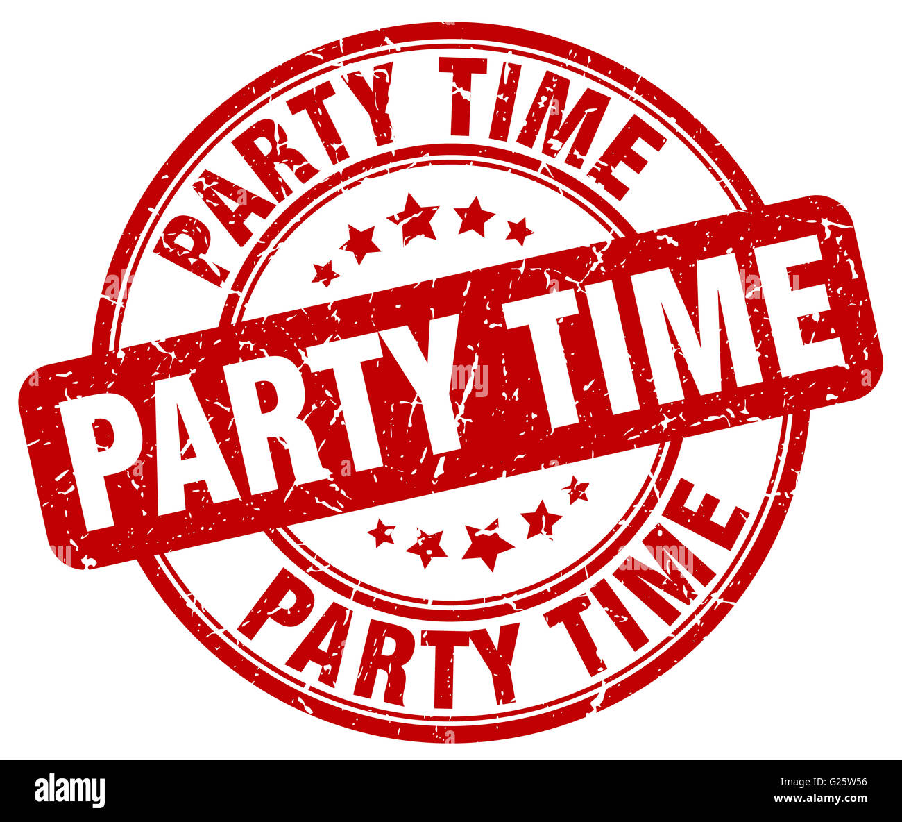 party time red grunge round vintage rubber stamp Stock Photo - Alamy