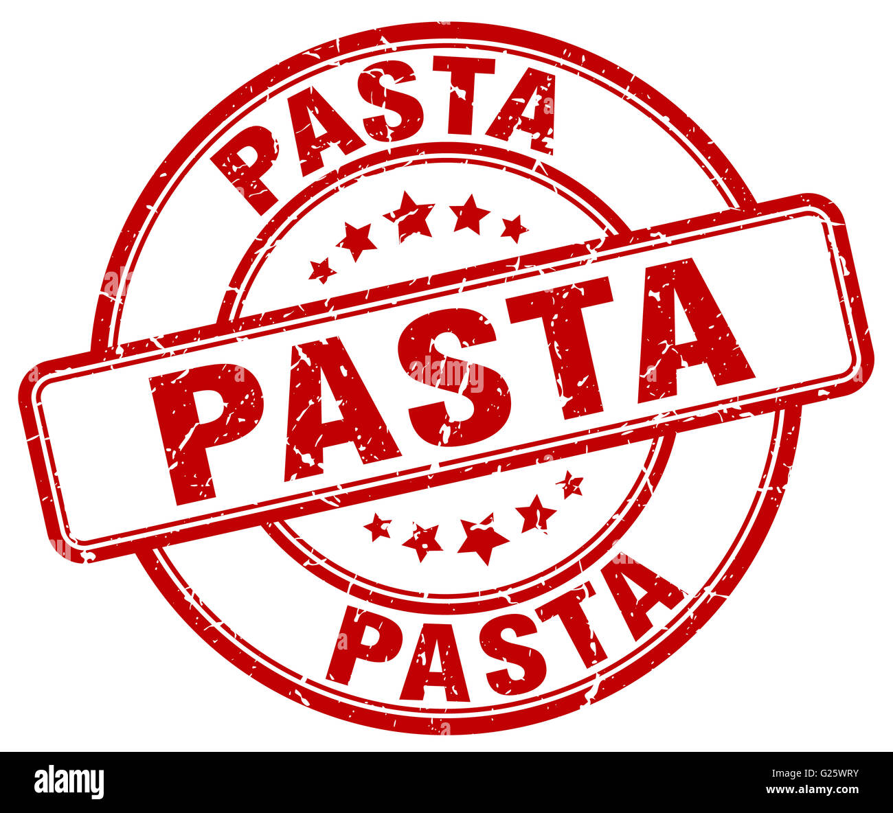 pasta red grunge round vintage rubber stamp Stock Photo - Alamy