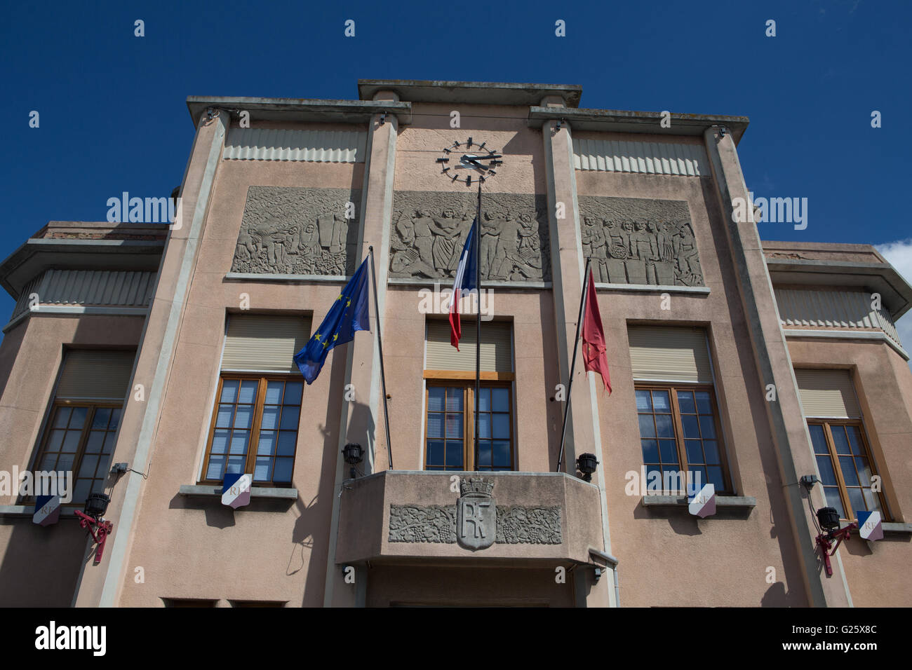 Art deco town hall in Trebes, France Stock Photo - Alamy