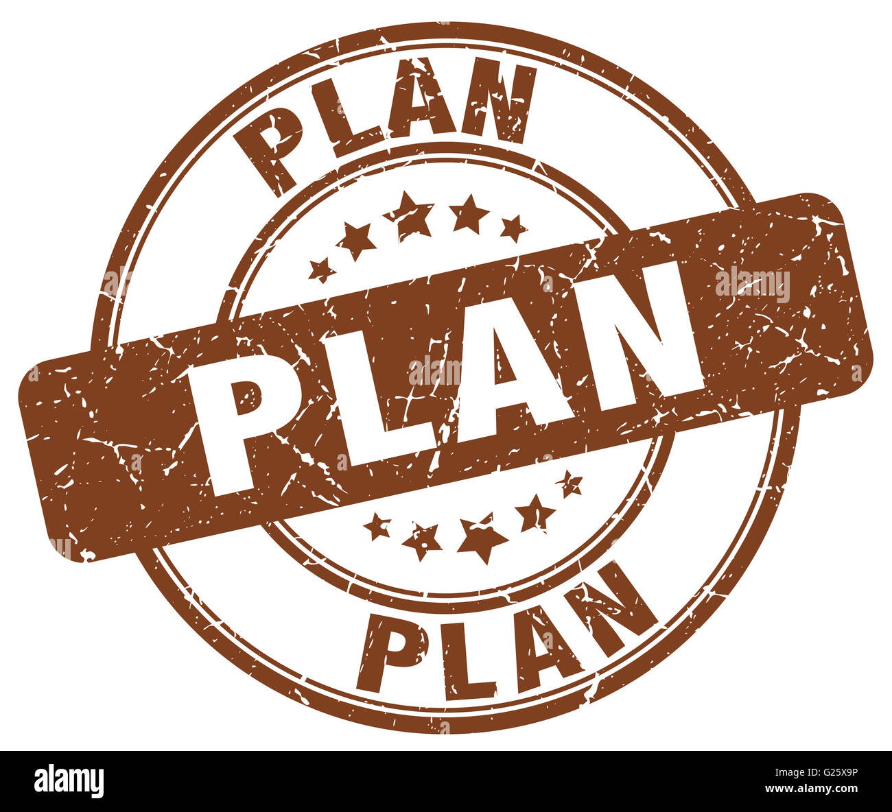 plan brown grunge round vintage rubber stamp Stock Photo - Alamy