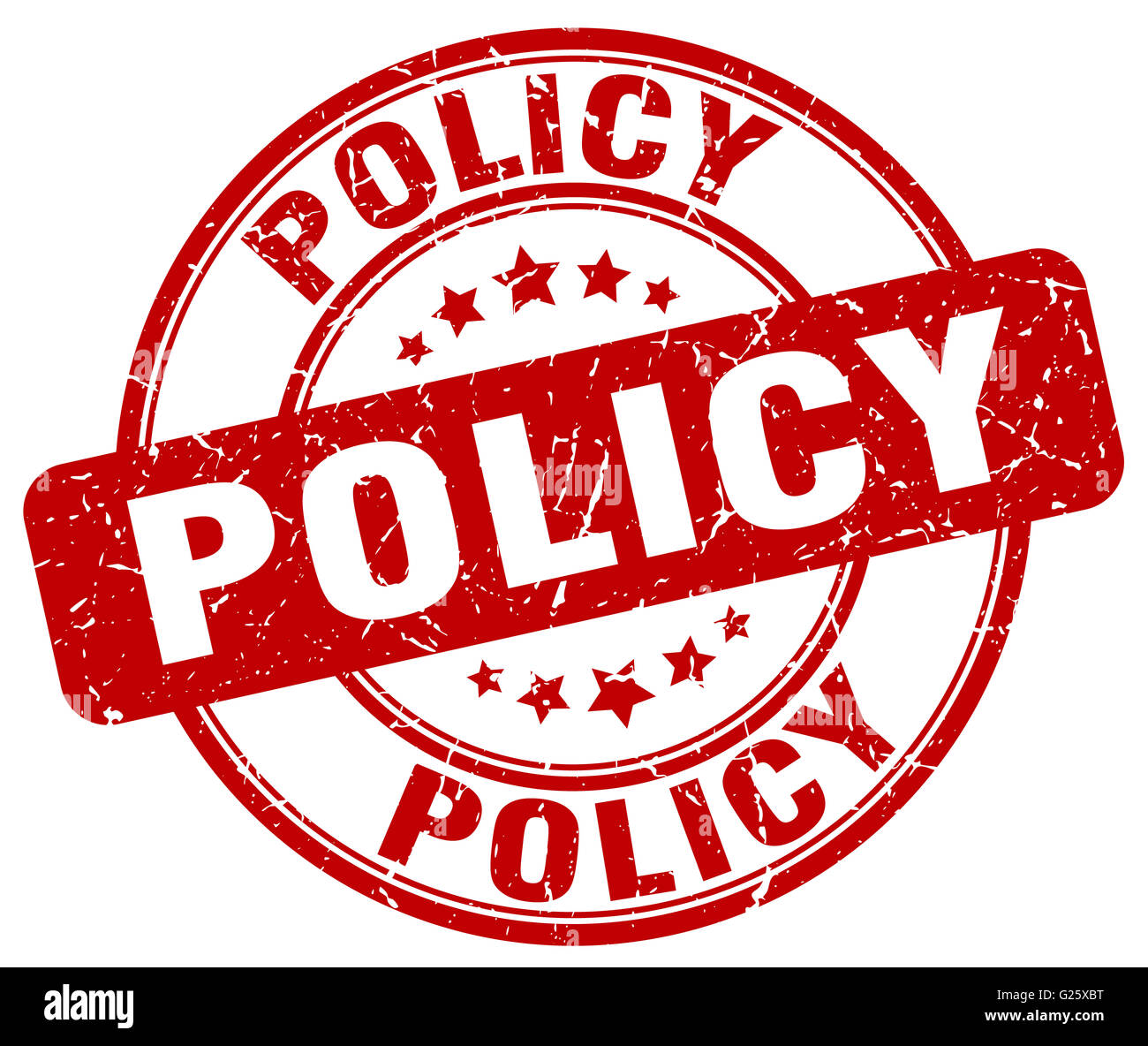 policy red grunge round vintage rubber stamp Stock Photo - Alamy