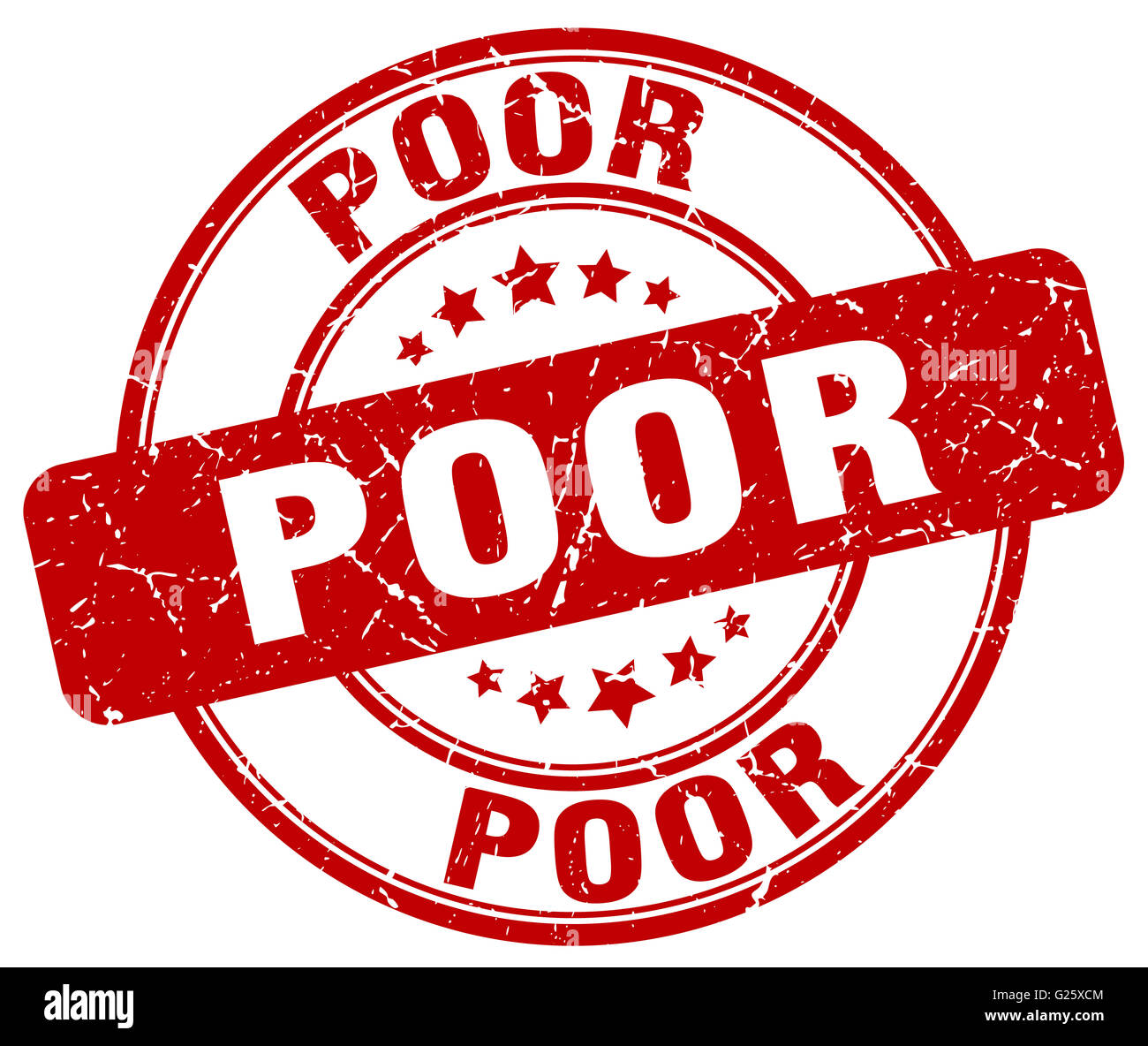 poor red grunge round vintage rubber stamp Stock Photo - Alamy