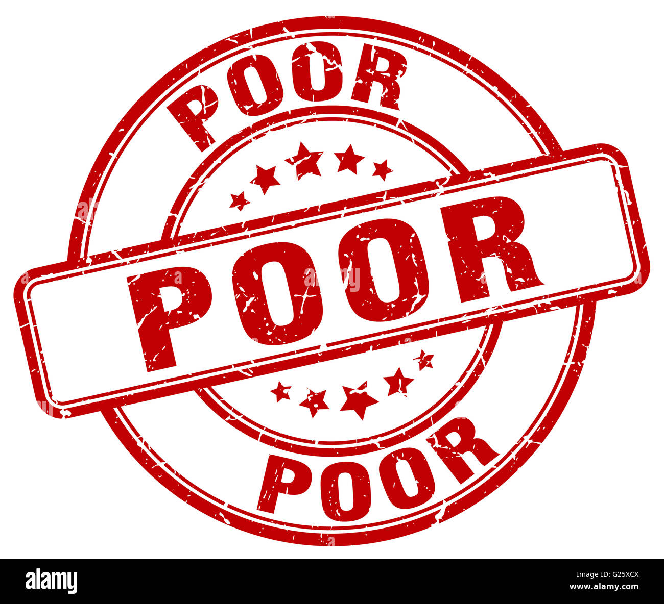 poor red grunge round vintage rubber stamp Stock Photo - Alamy