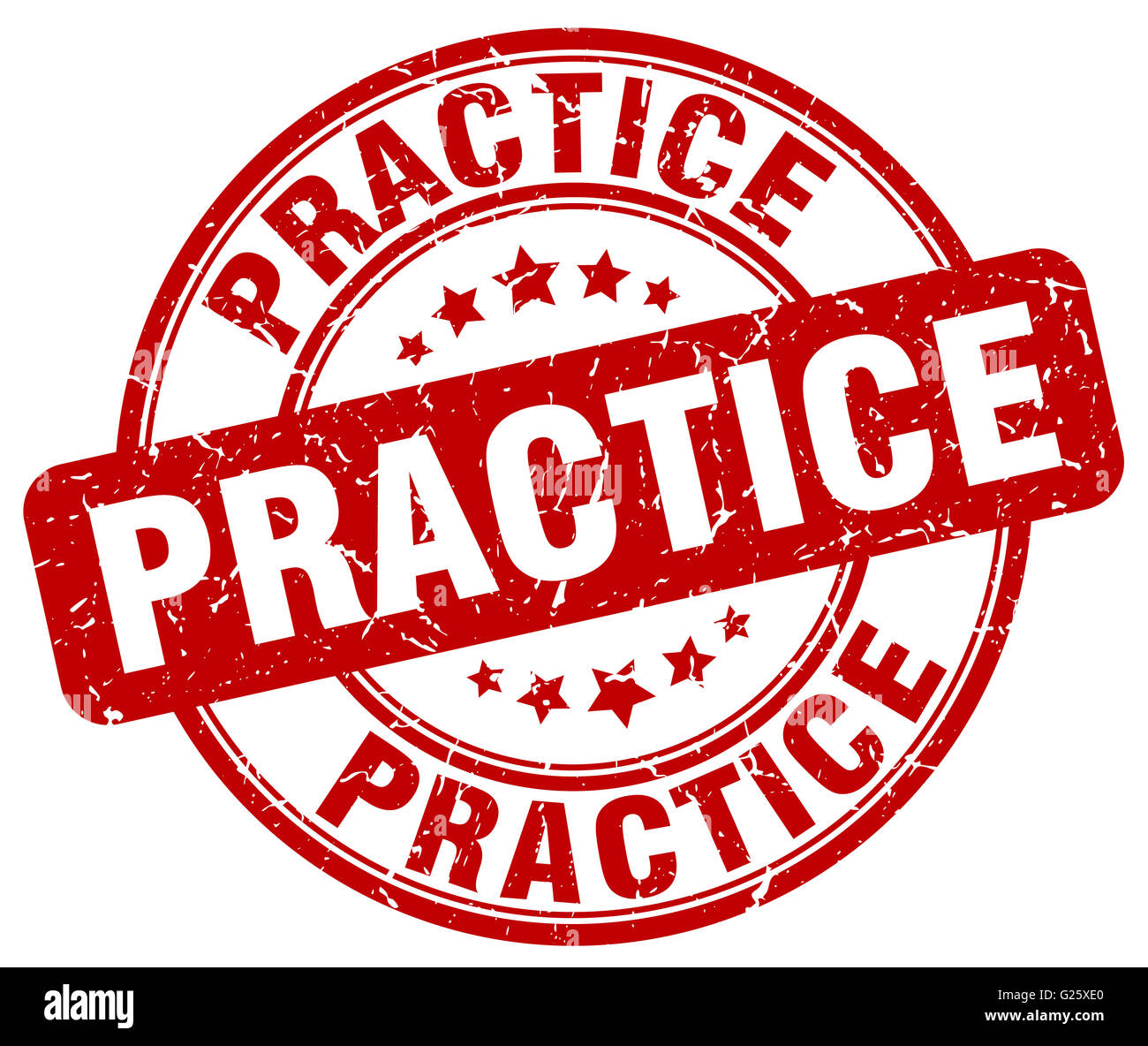 practice red grunge round vintage rubber stamp Stock Photo - Alamy