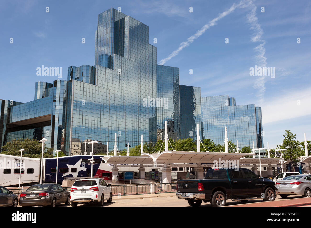 Trinity Railway Express in Dallas Downtown, USA Stock Photo - Alamy