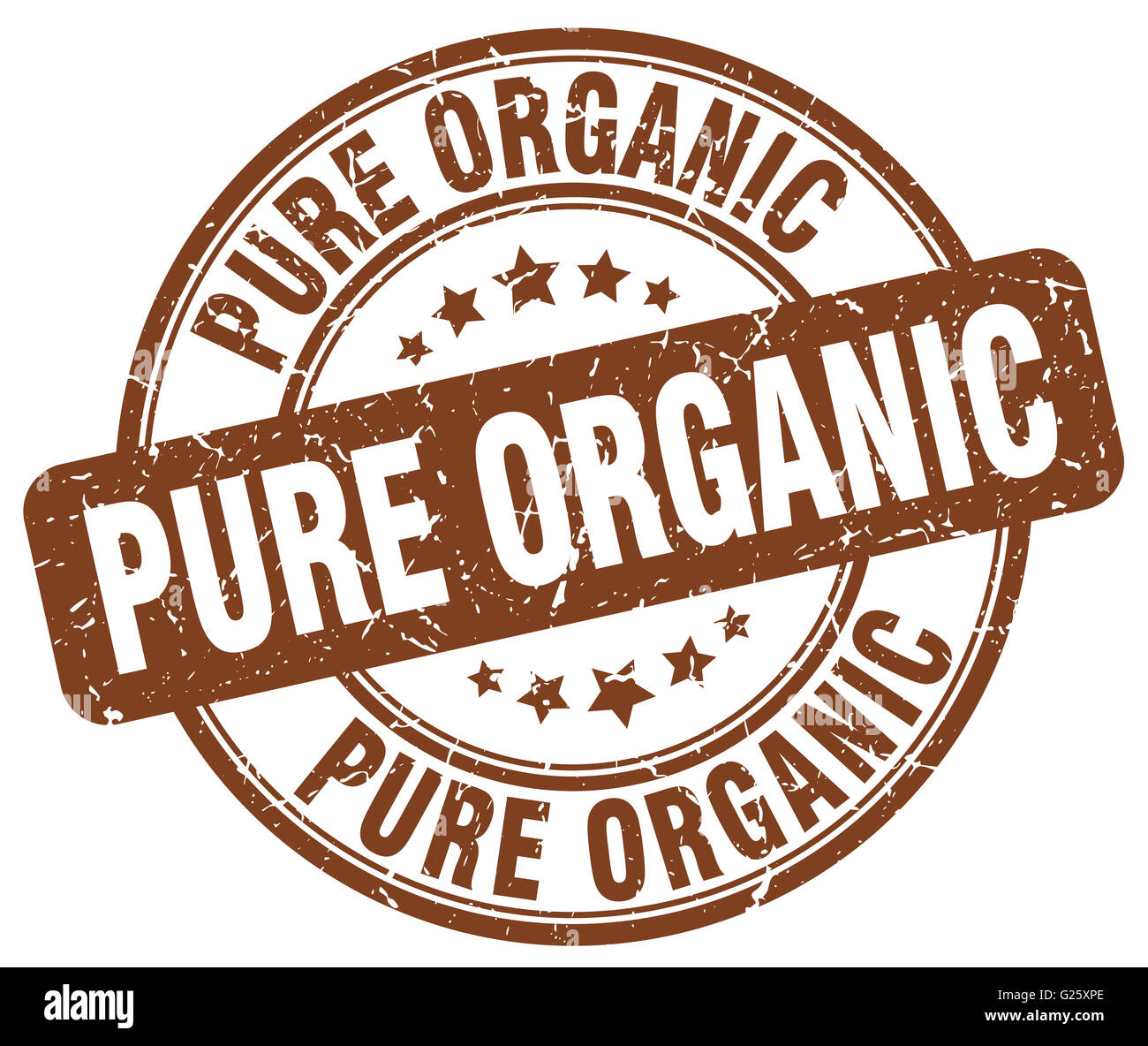 pure organic brown grunge round vintage rubber stamp Stock Photo - Alamy