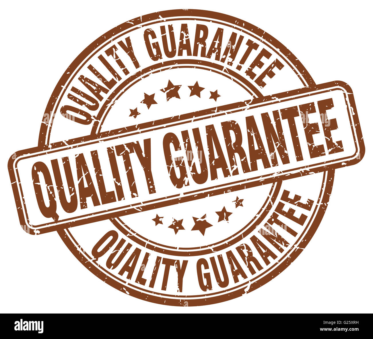 quality guarantee brown grunge round vintage rubber stamp Stock Photo ...
