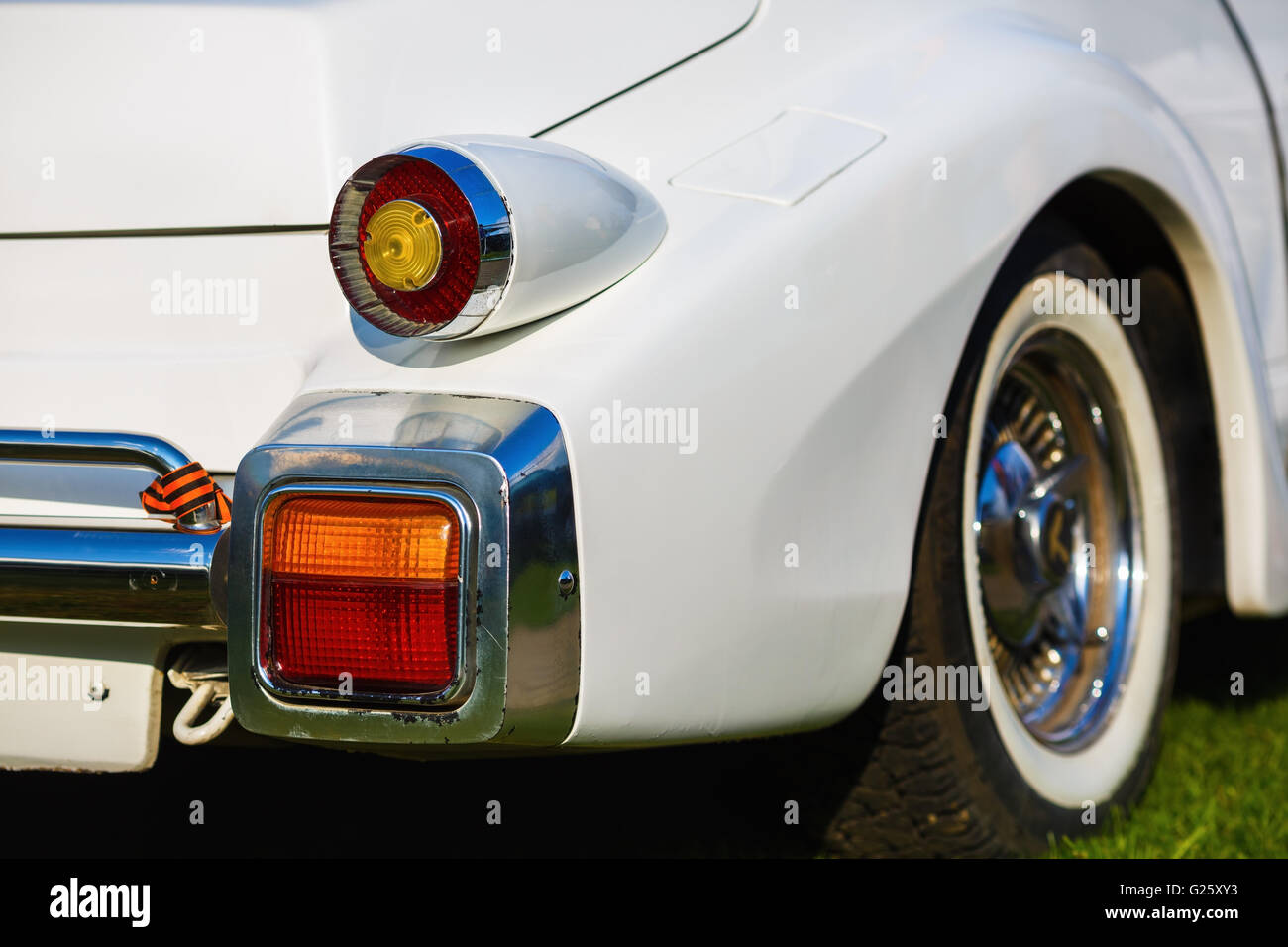 Back view of classic vintage car Stock Photo - Alamy