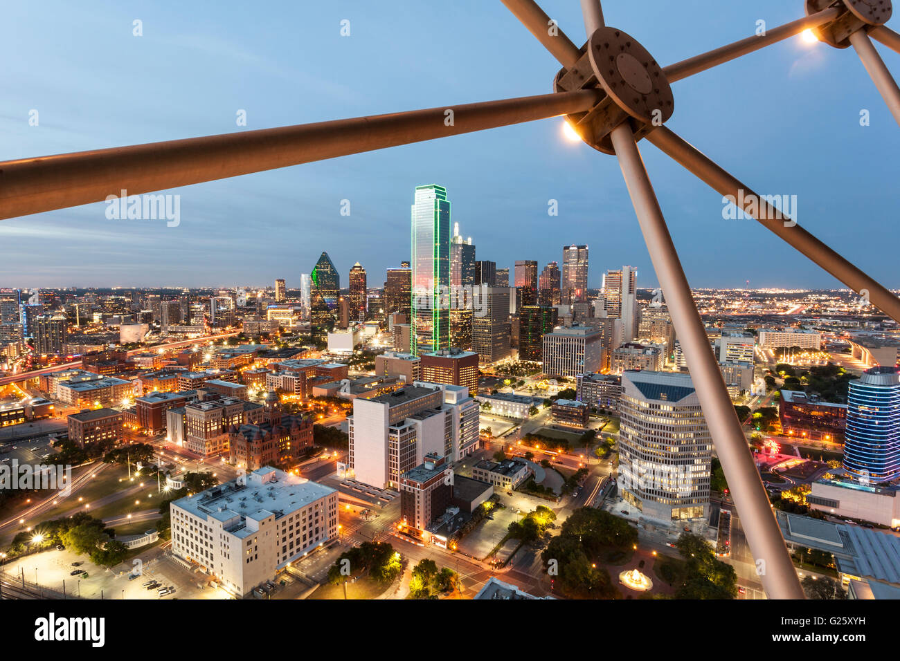 Dallas Downtown at night. TX, USA Stock Photo - Alamy
