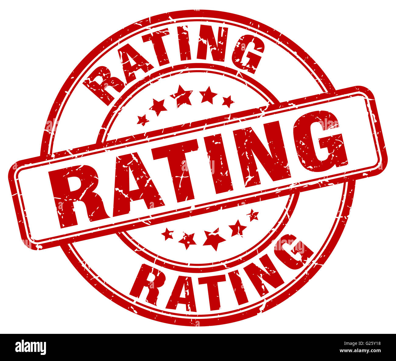 rating red grunge round vintage rubber stamp Stock Photo - Alamy