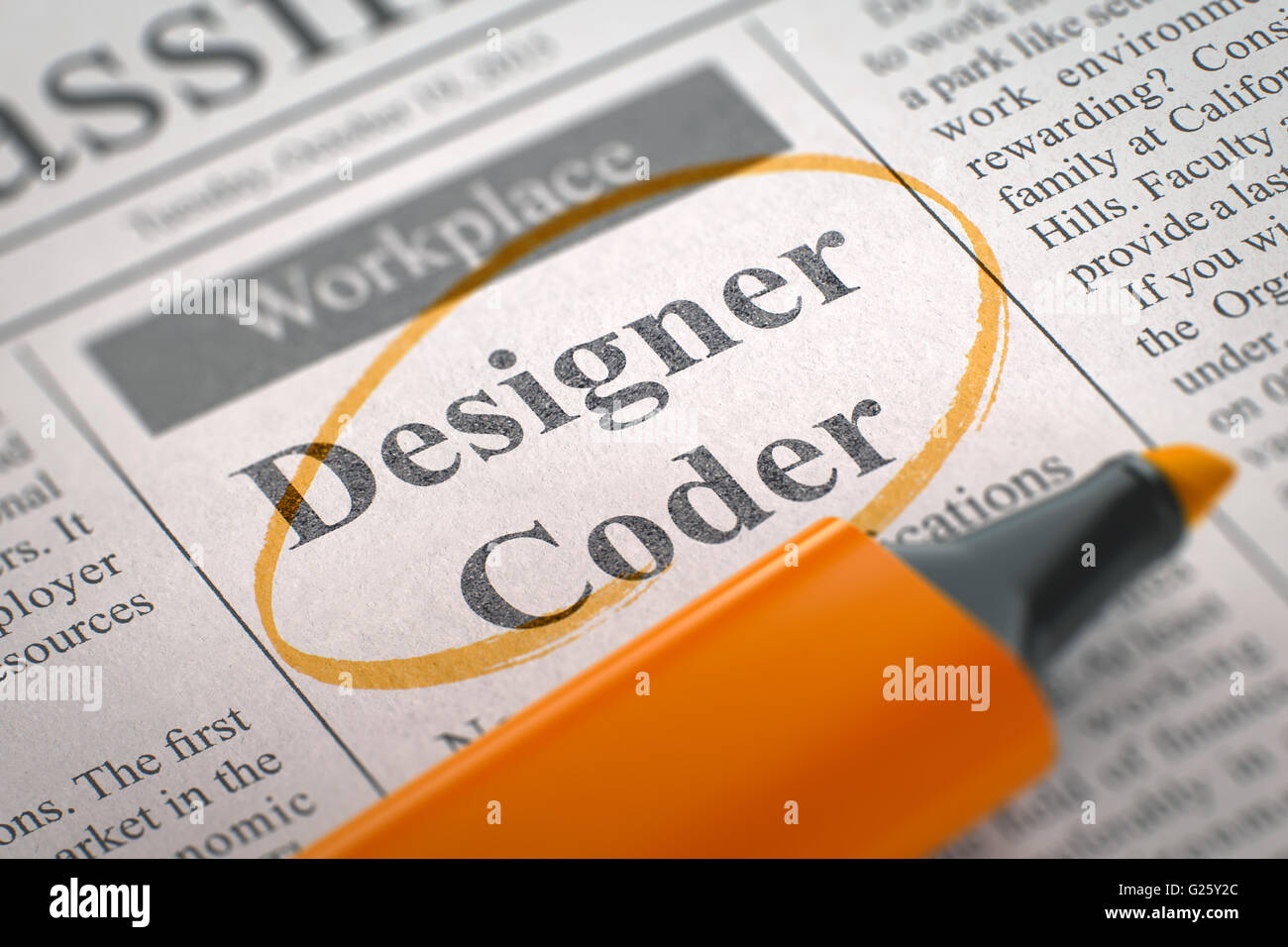 Designer Coder Join Our Team Stock Photo - Alamy