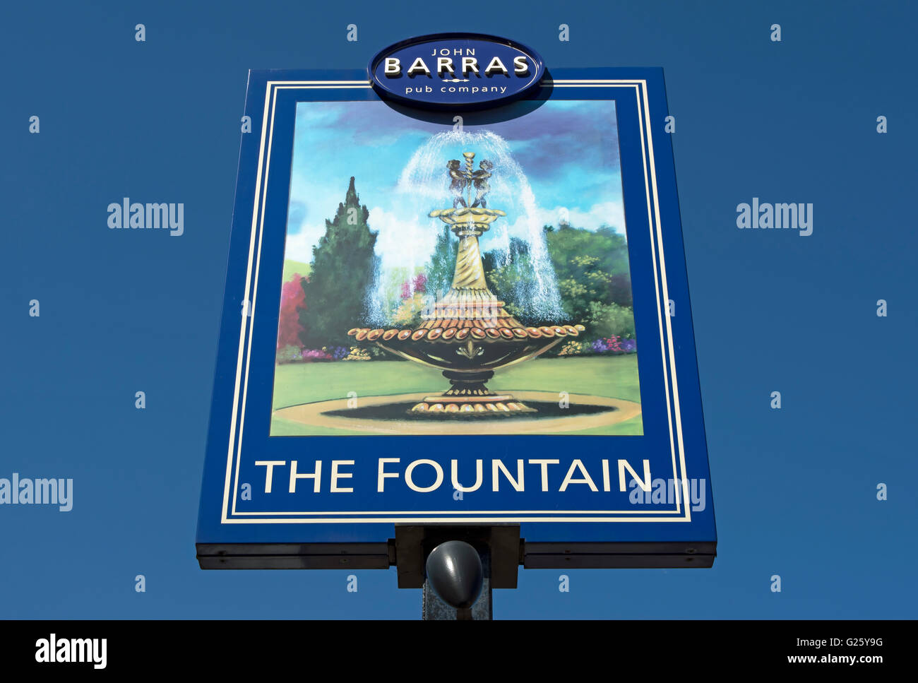 hanging pub sign for the fountain, new malden, surrey, england Stock ...