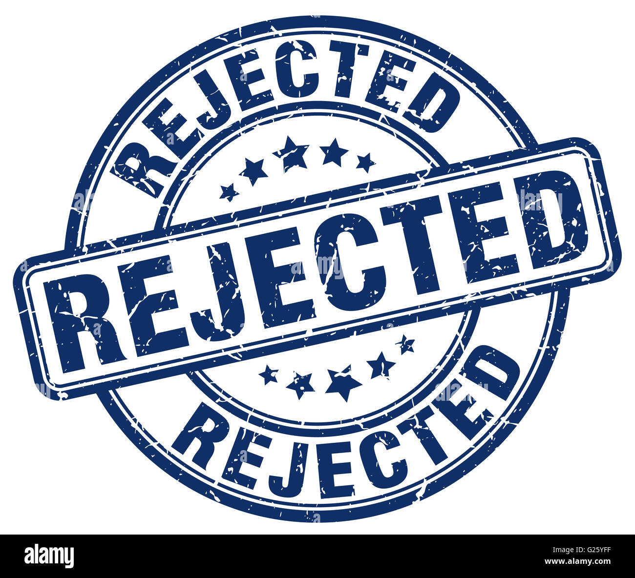 rejected blue grunge round vintage rubber stamp Stock Photo - Alamy