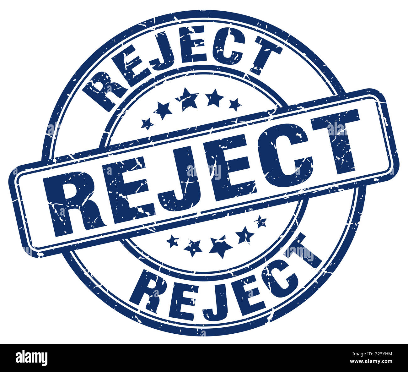 reject blue grunge round vintage rubber stamp Stock Photo - Alamy