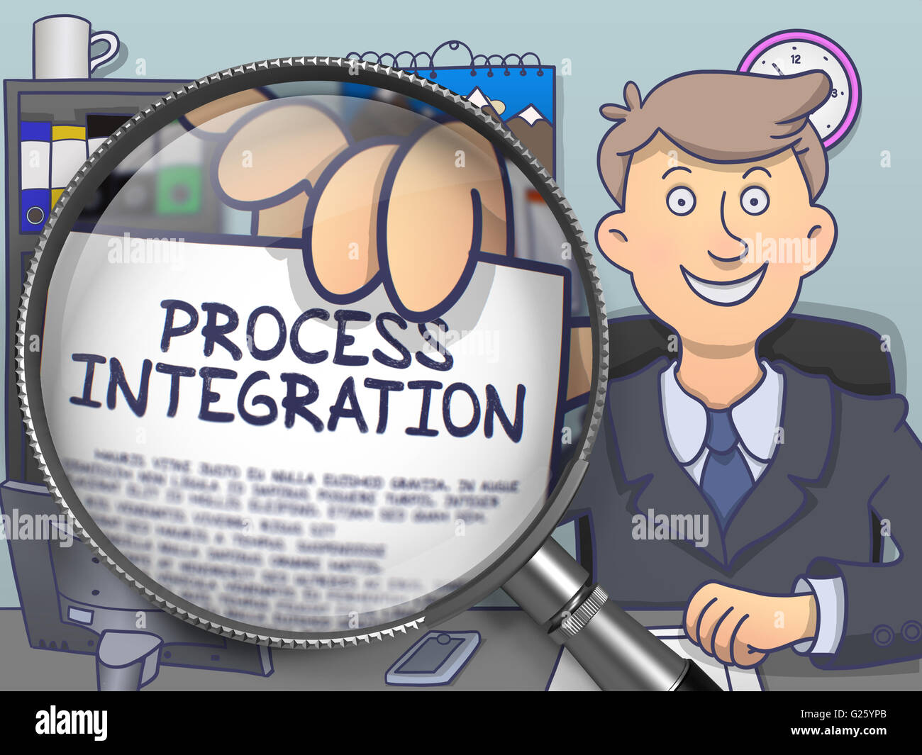 Process Integration through Lens. Doodle Style Stock Photo - Alamy