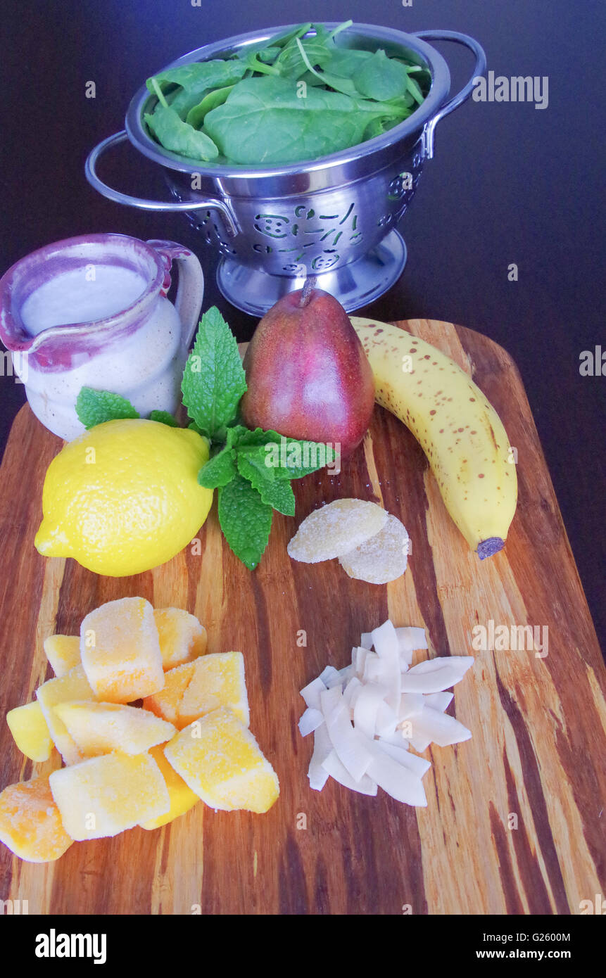 Coconut green shake ingredients Stock Photo - Alamy