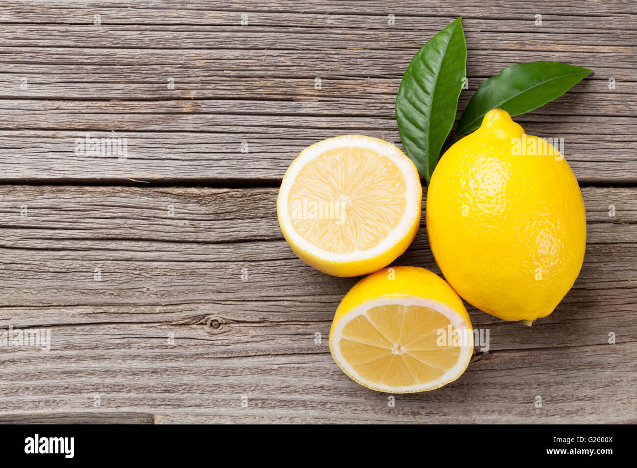 Top view bright lemons hi-res stock photography and images - Alamy