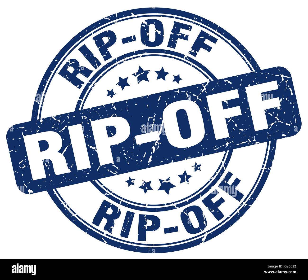 rip-off blue grunge round vintage rubber stamp Stock Photo - Alamy