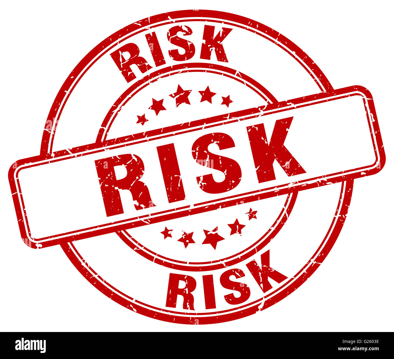 risk red grunge round vintage rubber stamp Stock Photo - Alamy
