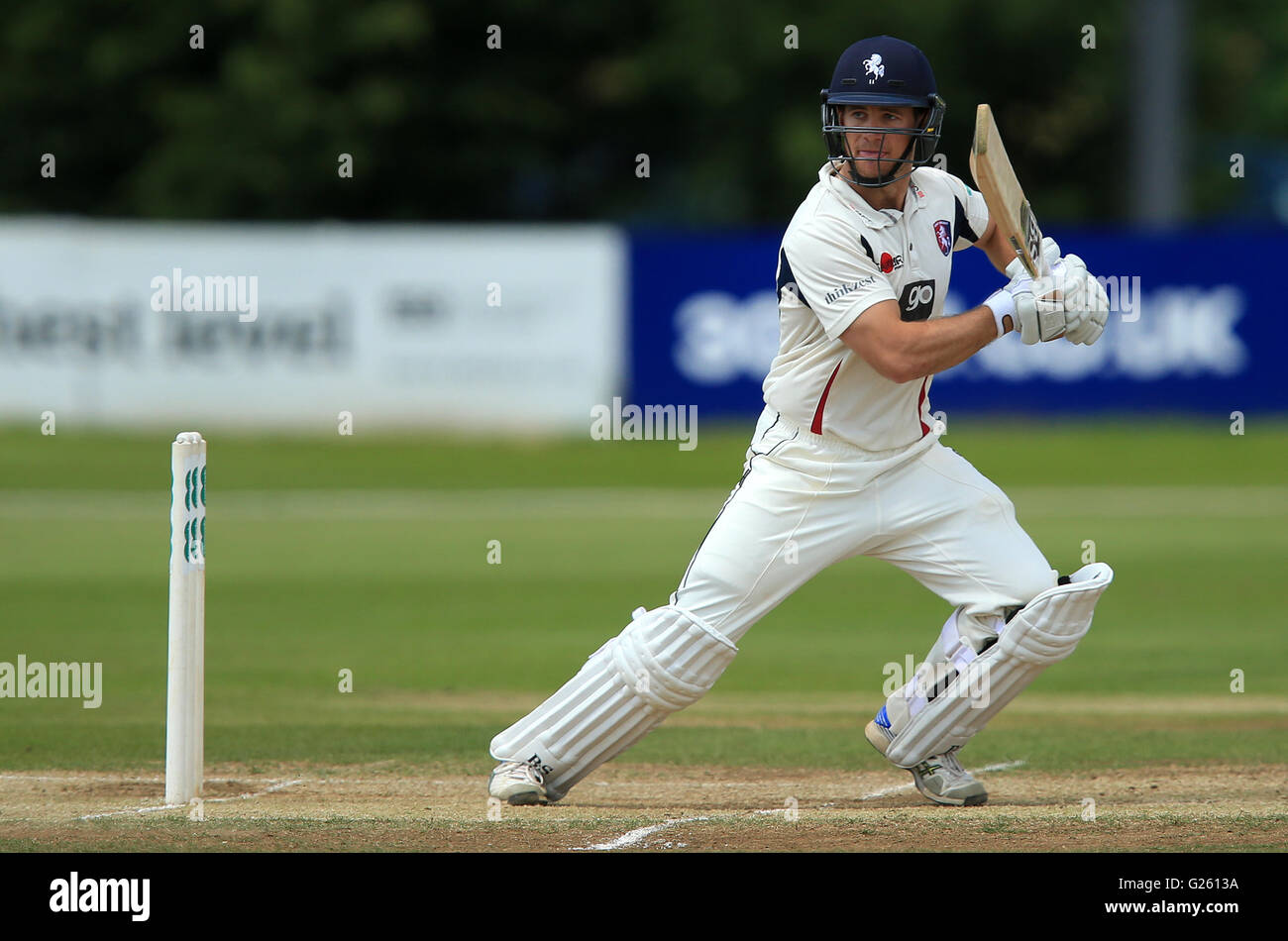 Kent's Sean Dickson bats during day three of the Specsavers County ...