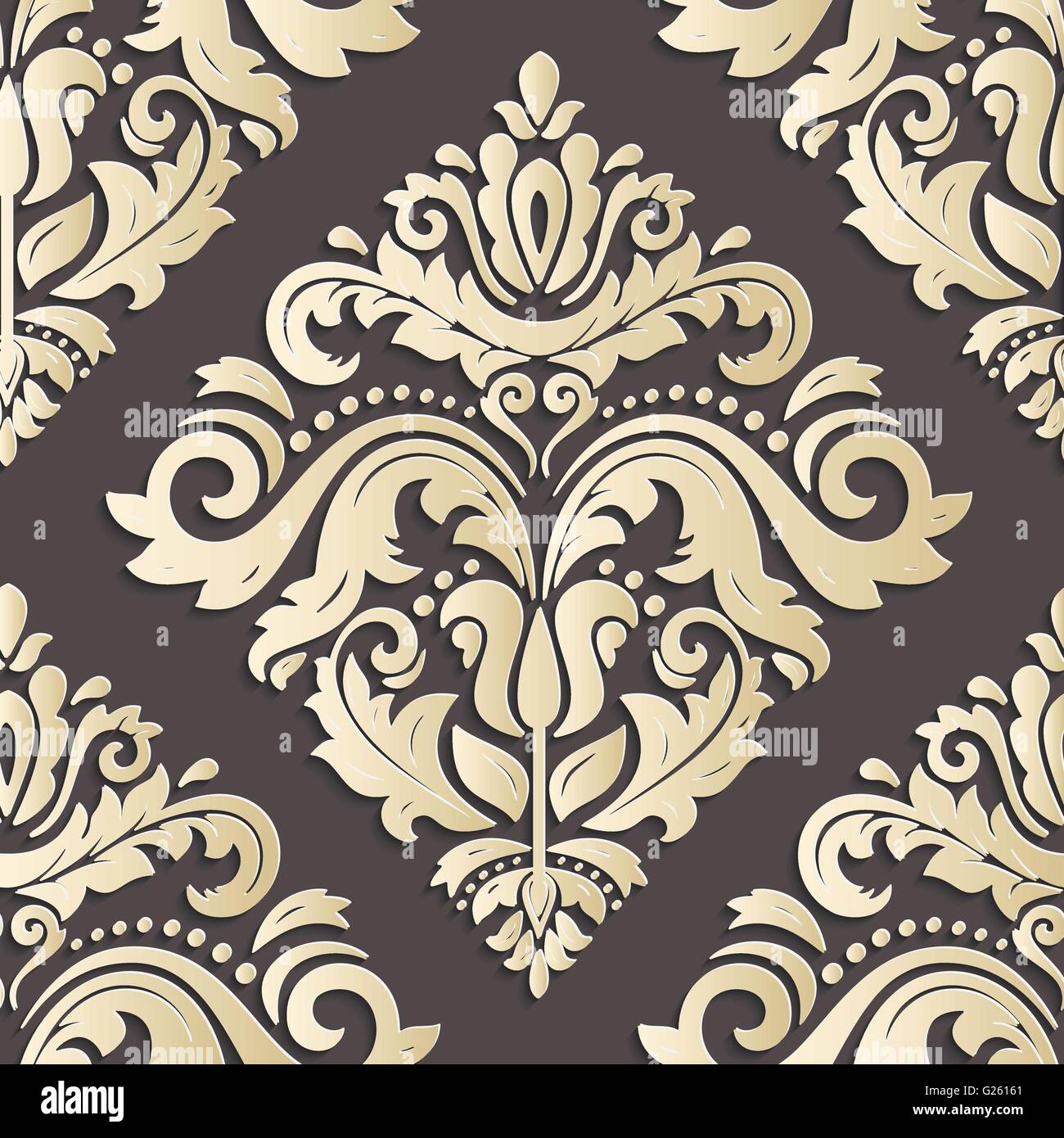 Seamless Vector Oriental Pattern With 3D Elements Stock Vector Image & Art - Alamy