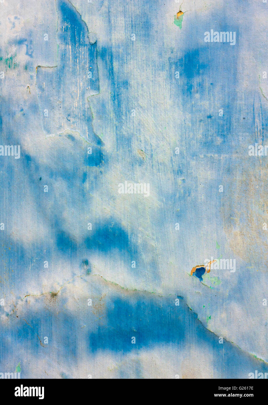 Grunge and old damaged blue wall that makes a colorful abstract ...