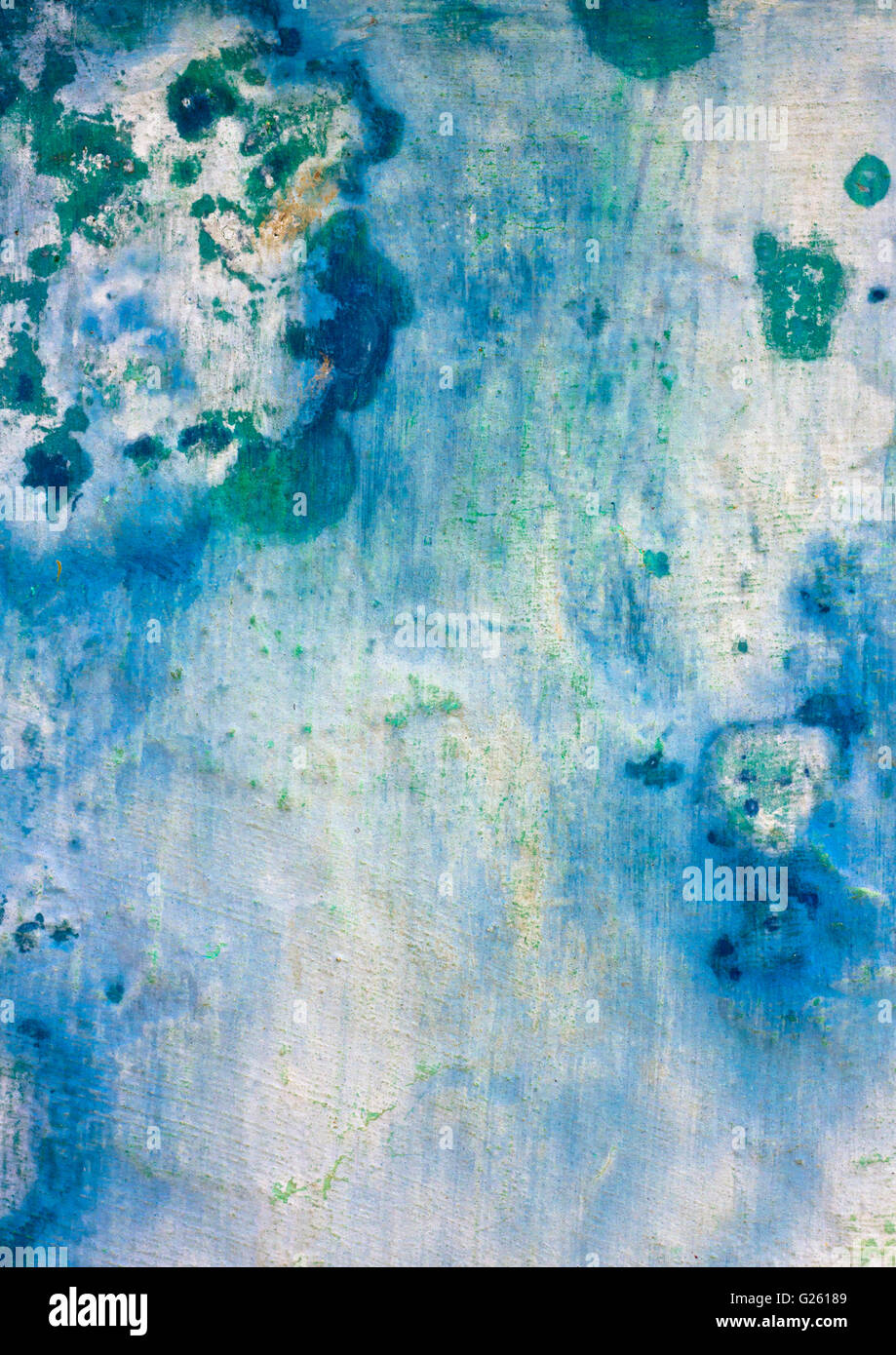 Grunge and old damaged blue wall that makes a colorful abstract ...