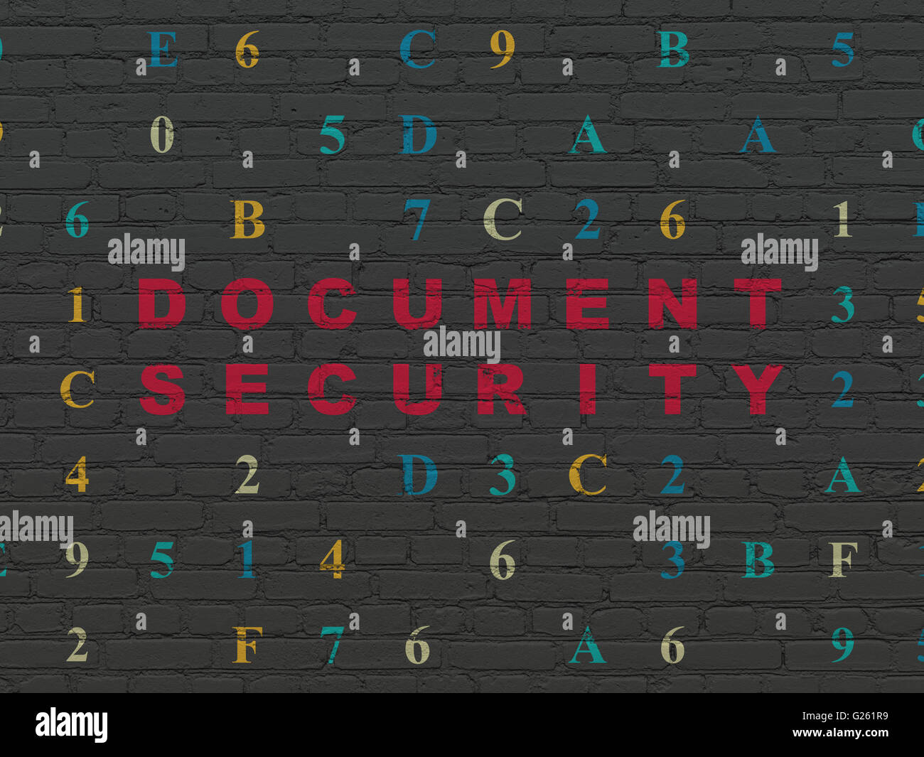 Protection concept: Document Security on wall background Stock Photo ...