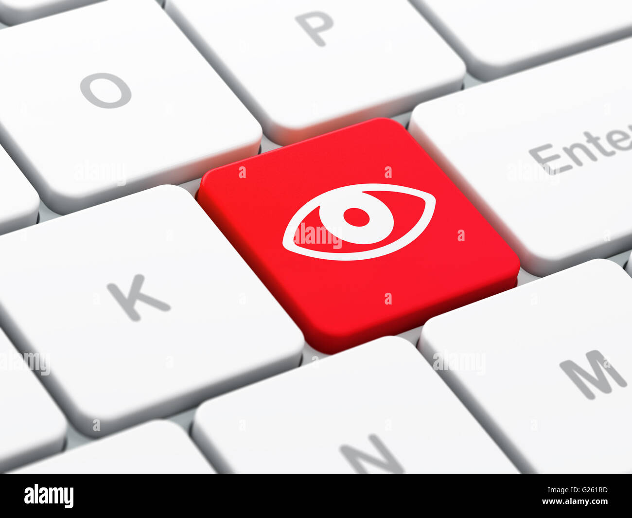 Security concept: Eye on computer keyboard background Stock Photo - Alamy