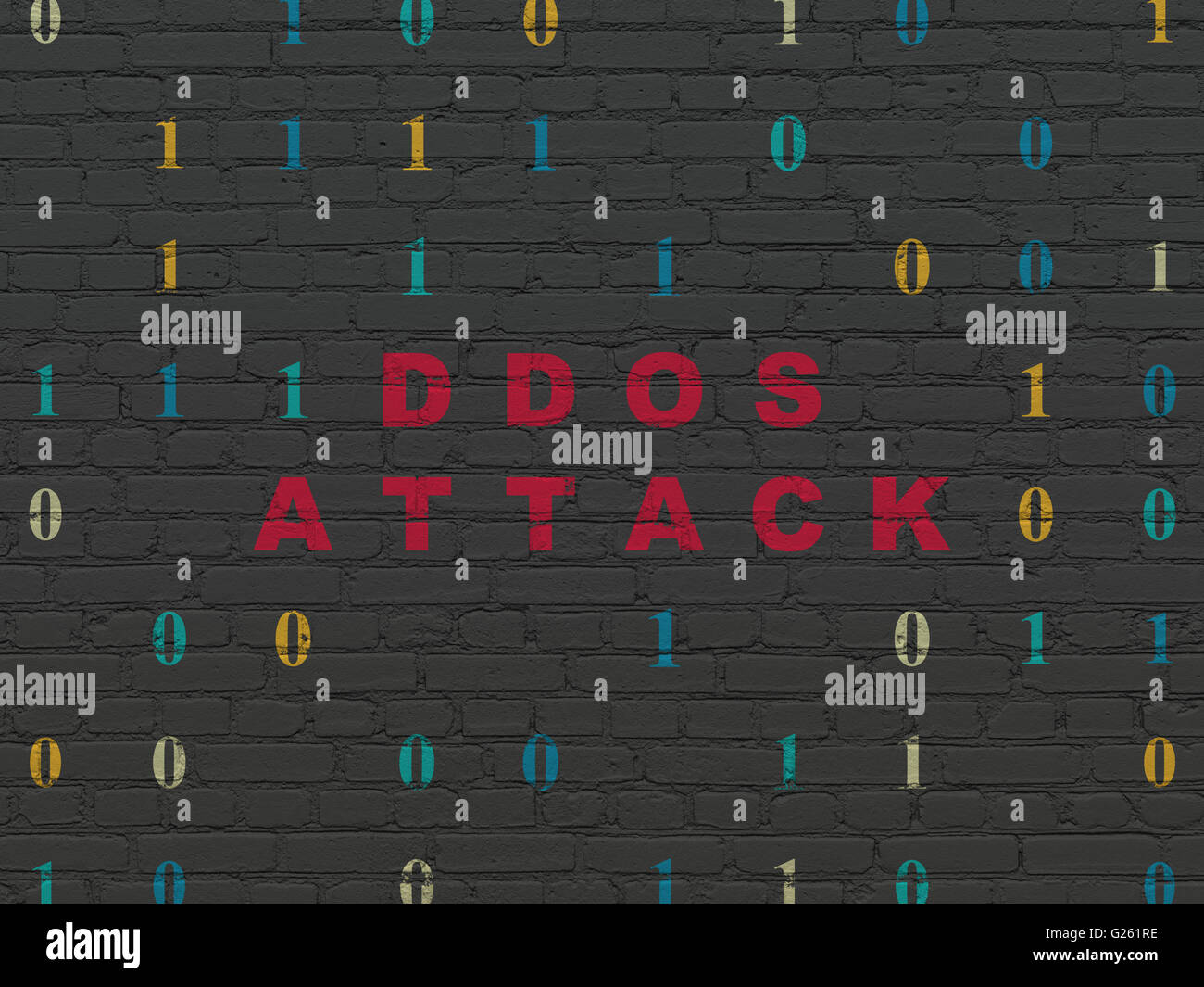 Security concept: DDOS Attack on wall background Stock Photo - Alamy