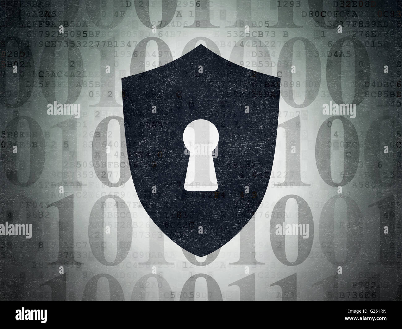 Protection concept: Shield With Keyhole on Digital Data Paper background Stock Photo - Alamy