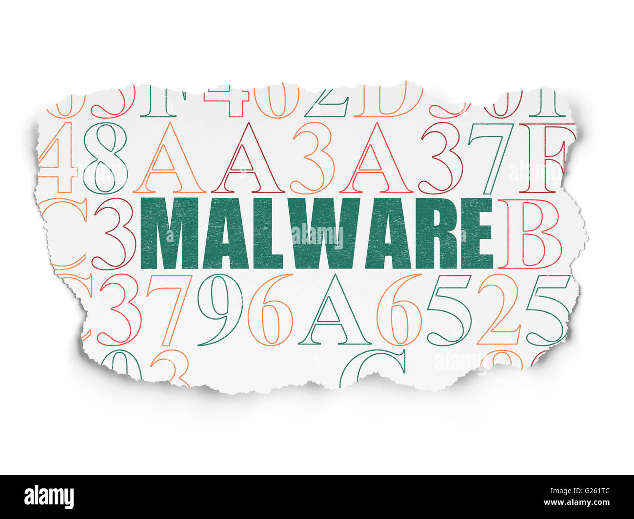 Security concept: Malware on Torn Paper background Stock Photo - Alamy