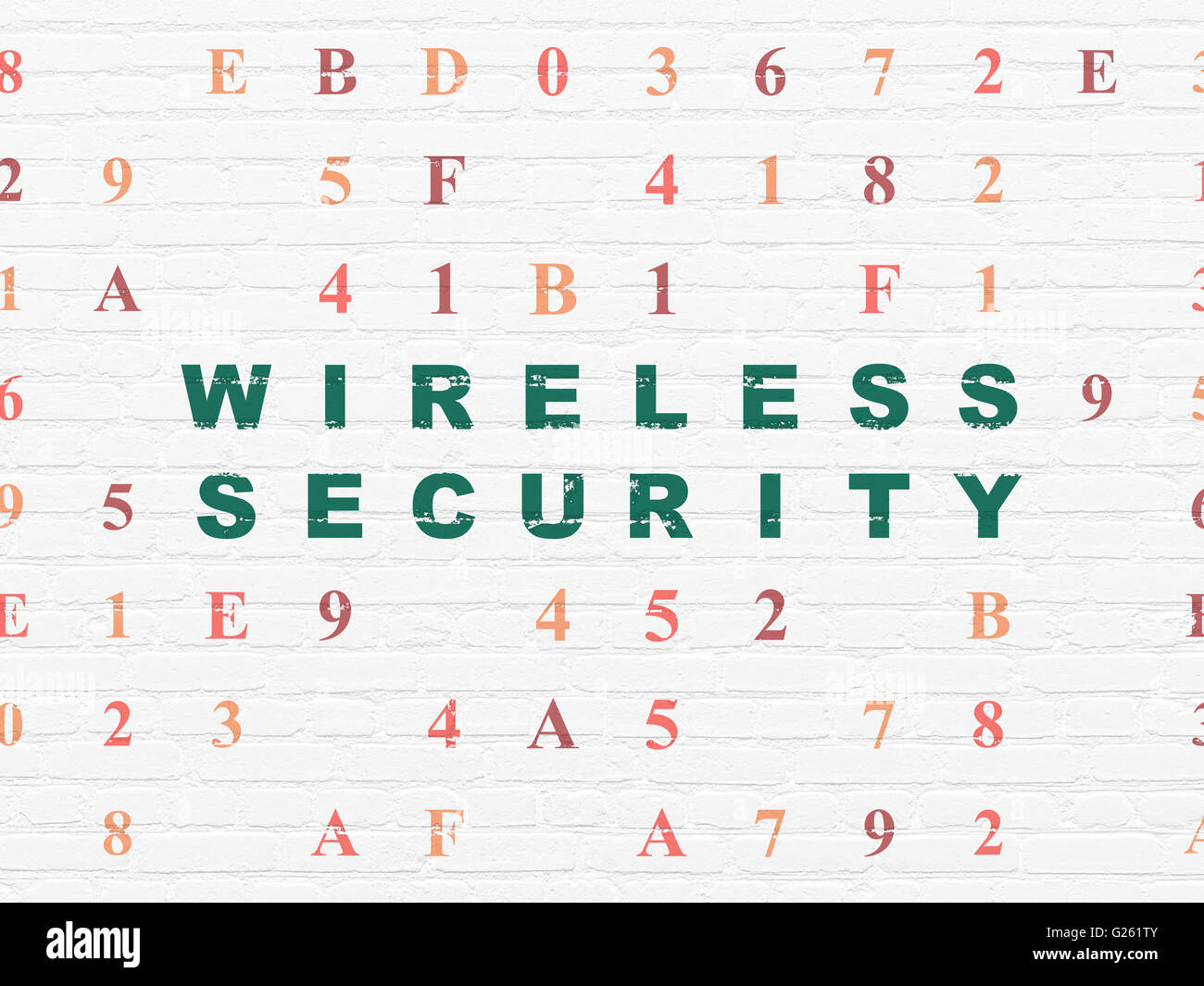 Security concept: Wireless Security on wall background Stock Photo - Alamy