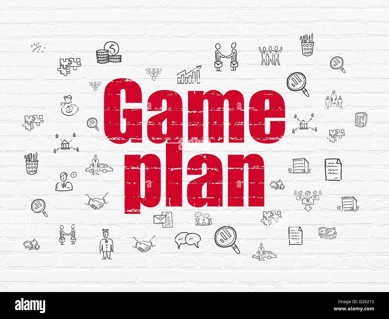 Finance concept: Game Plan on wall background Stock Photo - Alamy