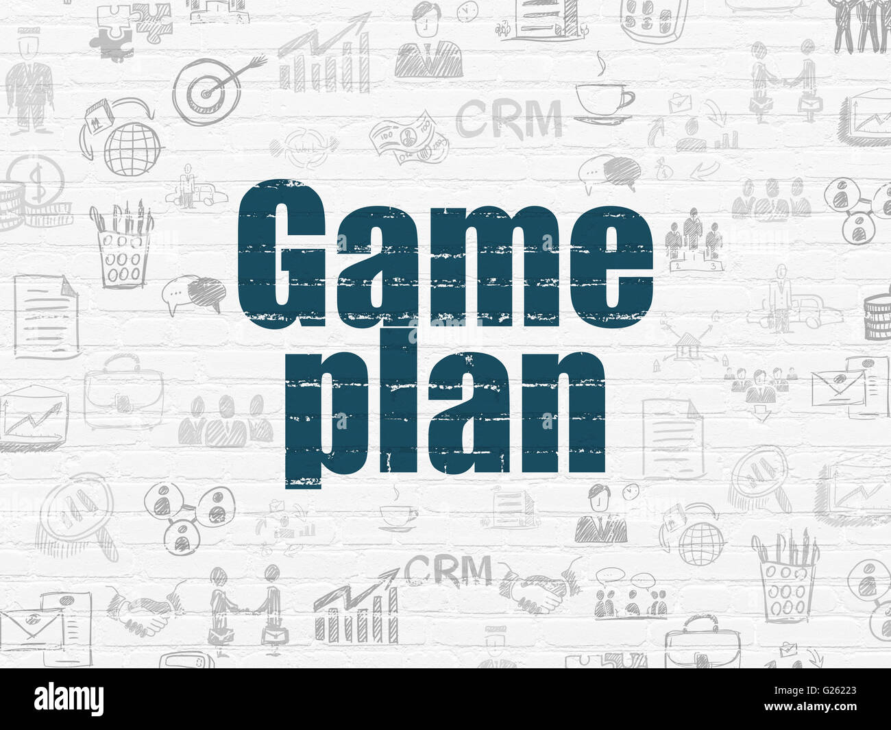 Finance concept: Game Plan on wall background Stock Photo - Alamy