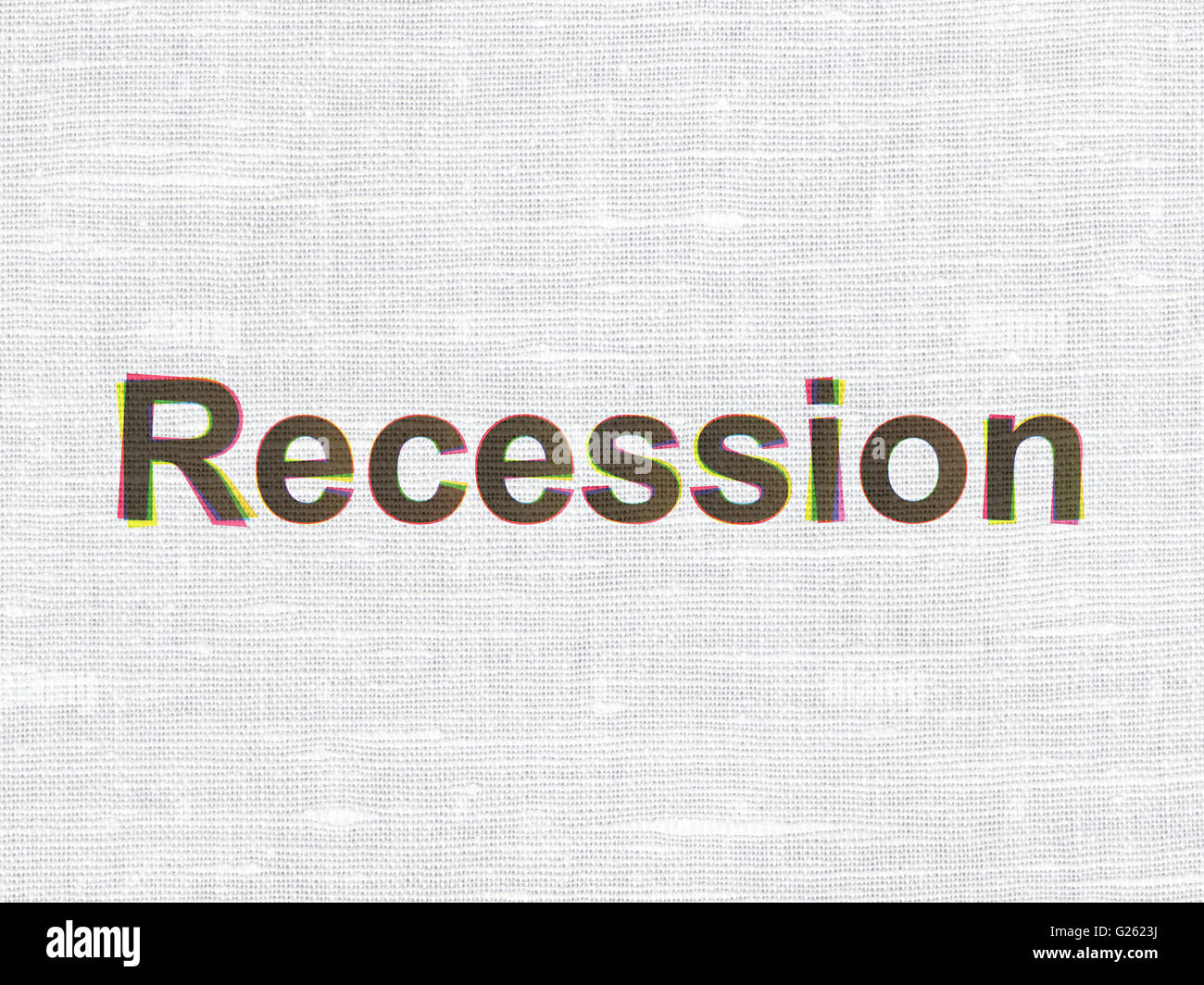 Finance concept: Recession on fabric texture background Stock Photo - Alamy