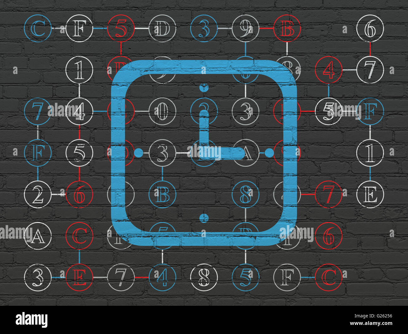 Timeline concept: Watch on wall background Stock Photo - Alamy