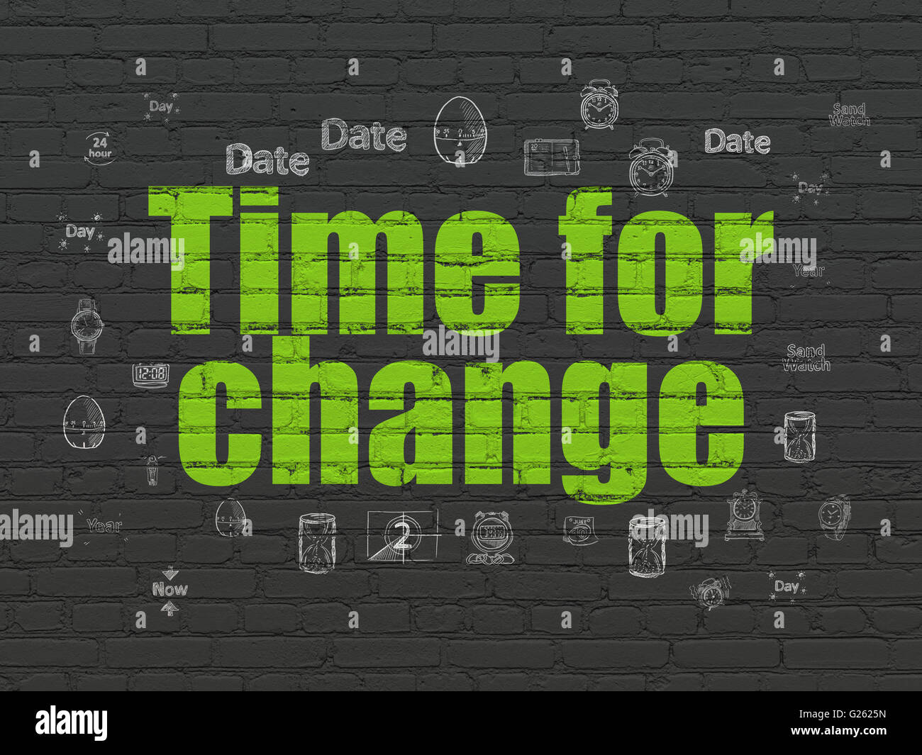 Timeline concept: Time for Change on wall background Stock Photo - Alamy