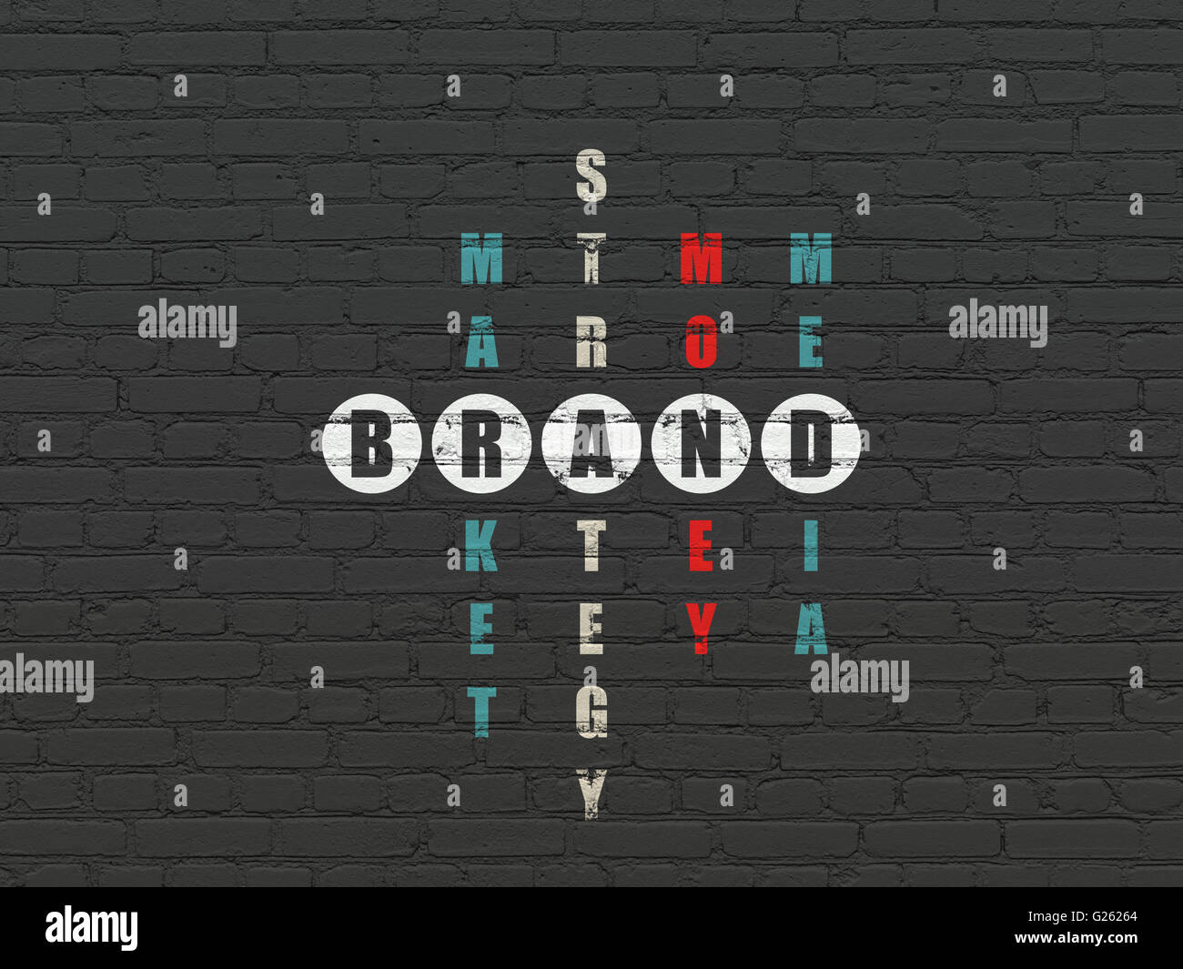 Advertising concept: Brand in Crossword Puzzle Stock Photo - Alamy