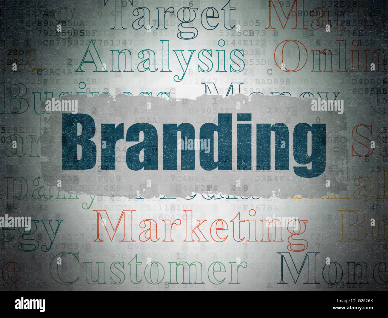Advertising concept: Branding on Digital Data Paper background Stock ...